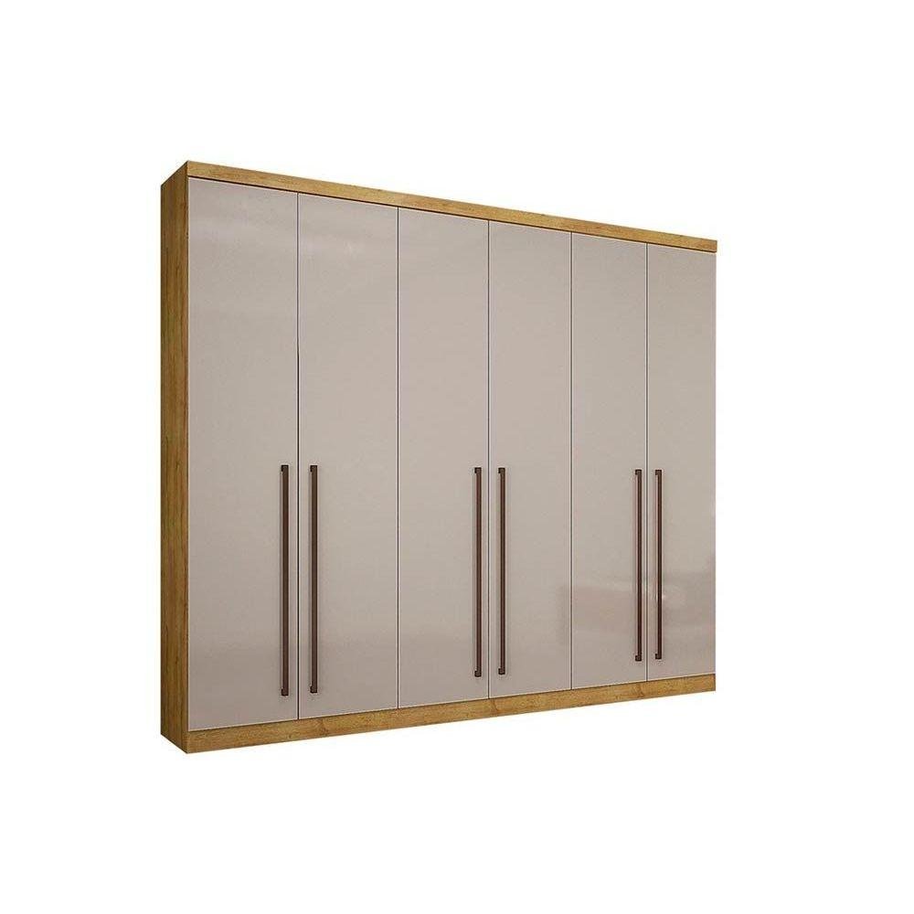 Guarda Roupa Casal 6 Portas e 4 Gavetas Kratos Plus Freijó/FendiOff ...