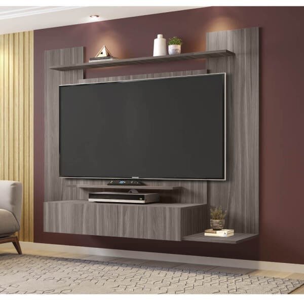 Painel para TV até 50 Polegadas 1 Gaveta e 4 Prateleiras - Carvalho ...