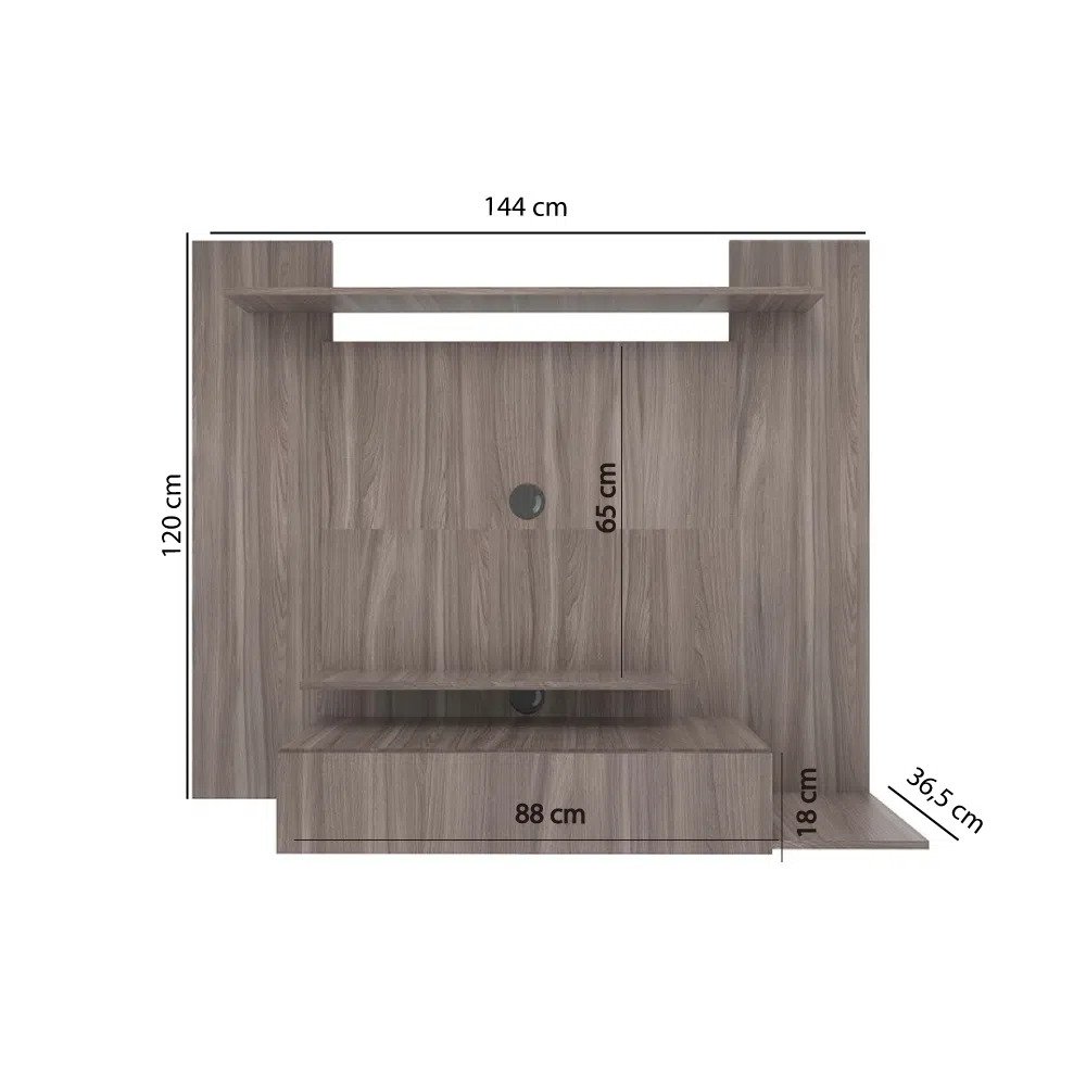 Painel para TV até 50 Polegadas 1 Gaveta e 4 Prateleiras - Carvalho ...