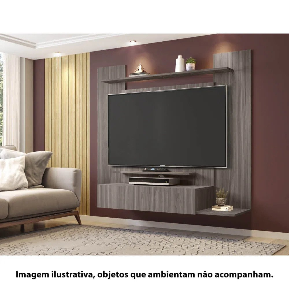 Painel para TV até 50 Polegadas 1 Gaveta e 4 Prateleiras - Carvalho ...