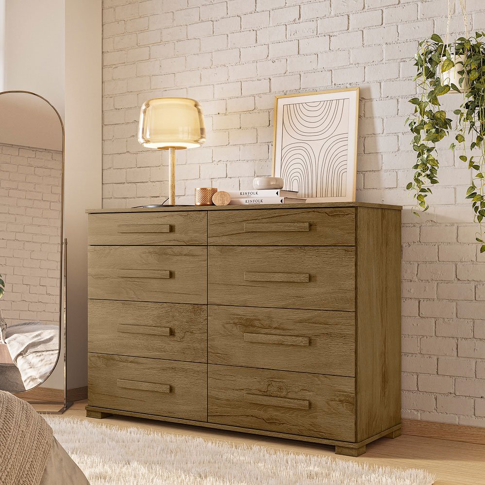 Cômoda Samambaia 8 Gavetas Cedro | MadeiraMadeira