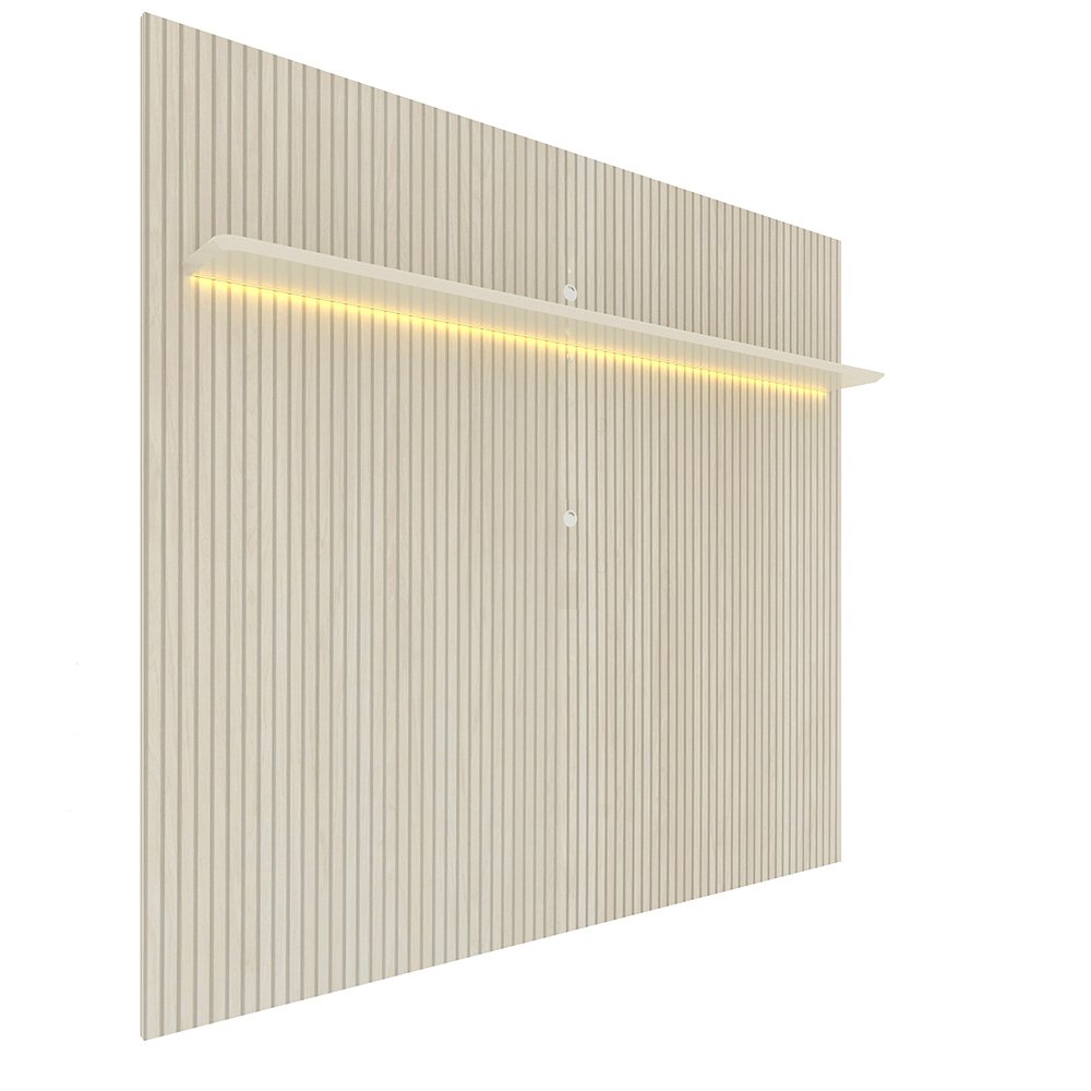 Painel para TV com LED Requinte 220 Off White Impressão Ripado 3D ...