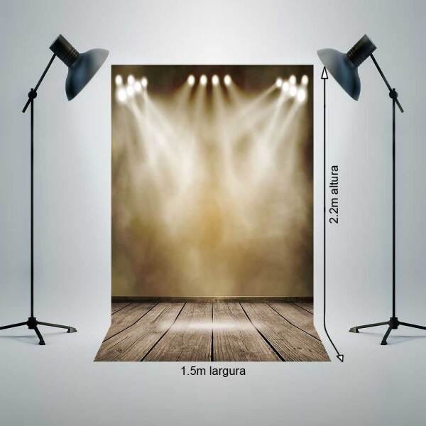 Painel Fundo Festa Fotográfico Tecido 1,5x2,2m Olofotes com chão de ...