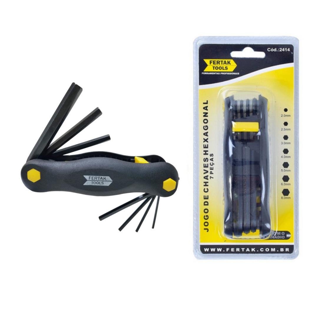 Jogo De Chave Hexagonal Canivete 7 Peças Tipo Allen | MadeiraMadeira