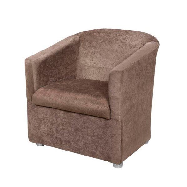 Poltrona Decorativa em Suede Marrom Amassado MamFlex Estofad ...