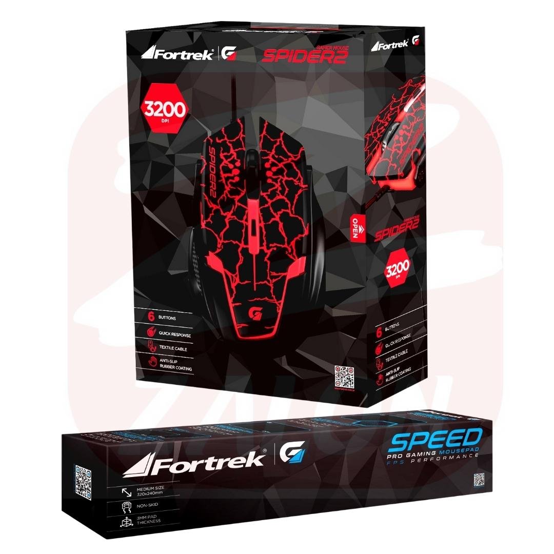 Mouse Gamer Spider 2 Red 3200 Dpi + Mouse Pad Speed 320x240 ...