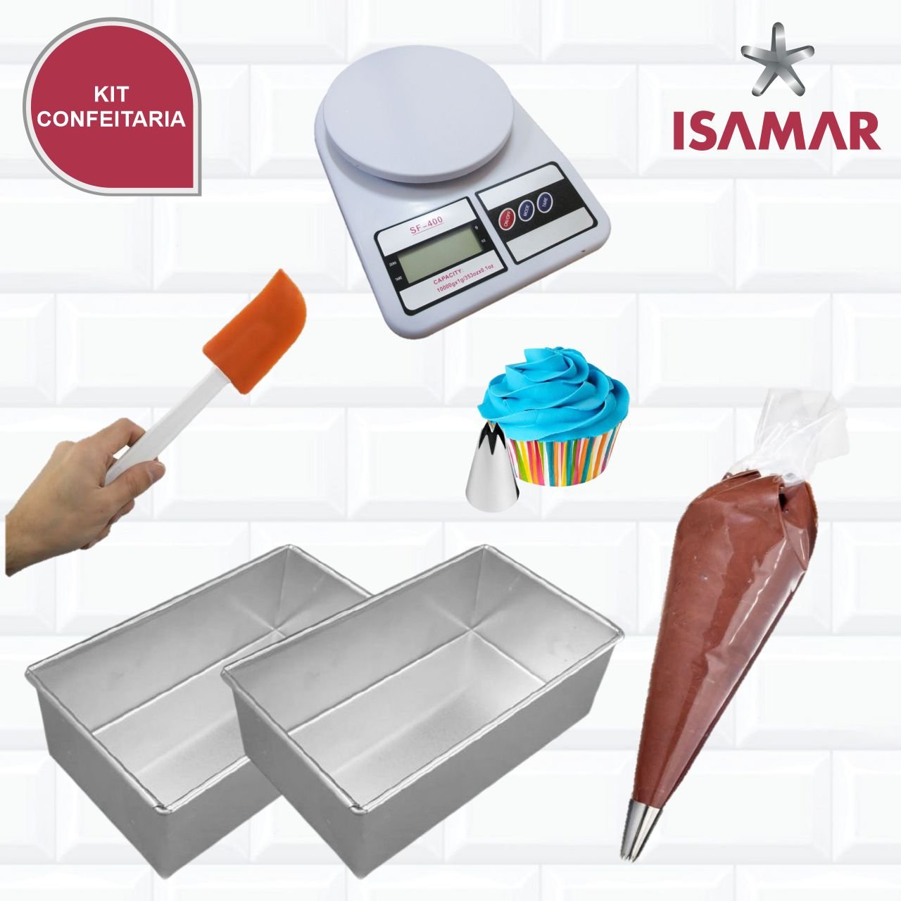 Kit Confeitaria Sacos Confeitar + Forma Retan + Balança + 1m ...