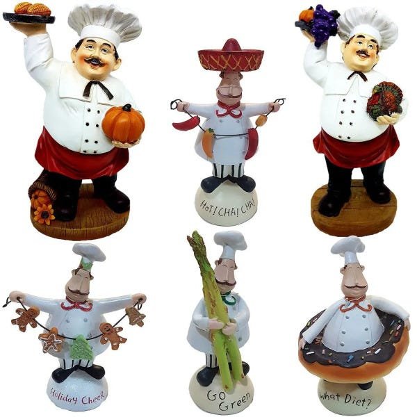 kit Decoração para cozinha master chefe 6 peças | MadeiraMadeira