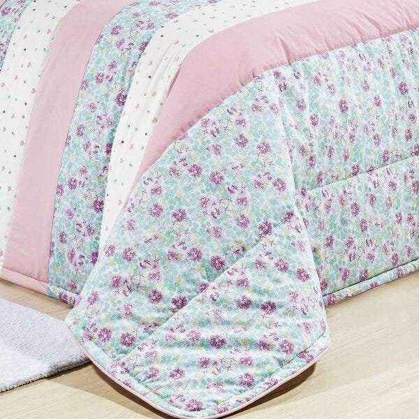 Kit Colcha Solteiro Bailarina Algodão 200 Fios 06 Peças Bernadete Casa ...