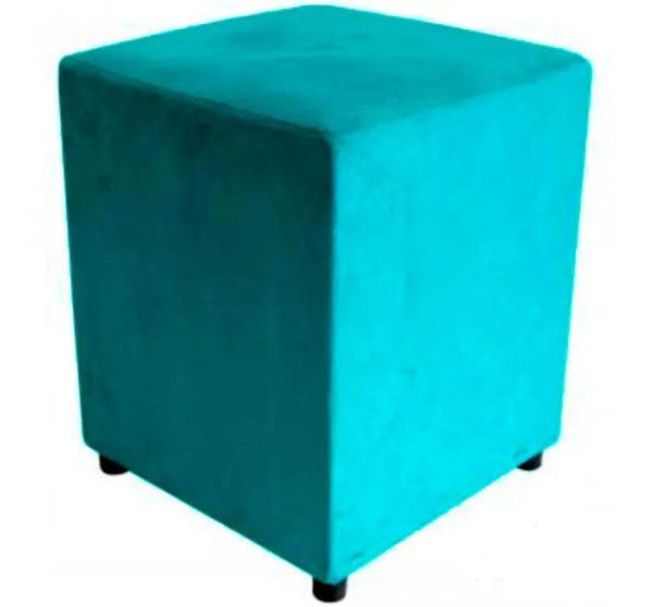 Puff Quadrado Suede Azul Turquesa | MadeiraMadeira
