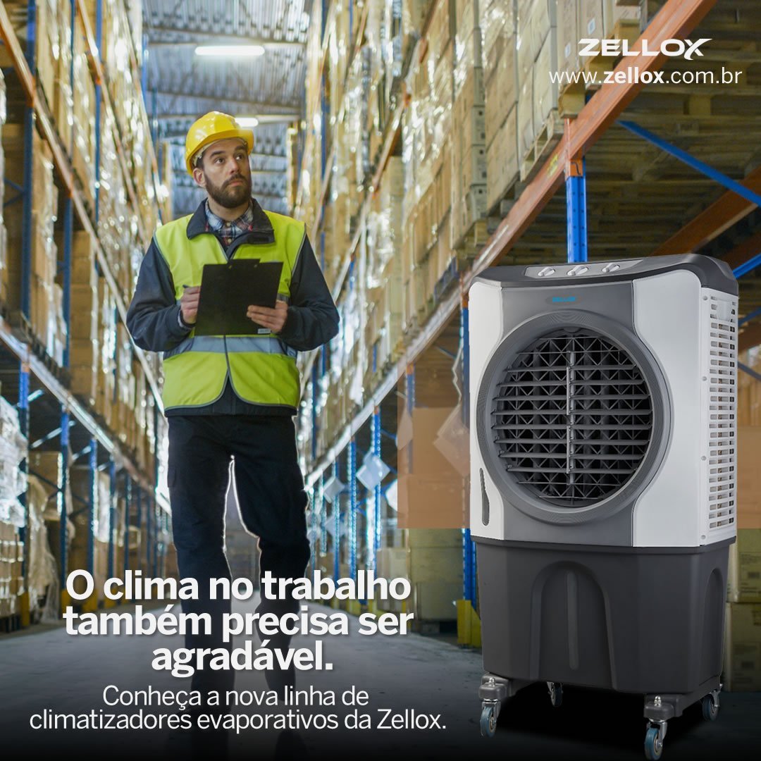 Climatizador de Ar Portátil 45 Litros Evaporativo Zlx-45 Master 127v Zellox | MadeiraMadeira
