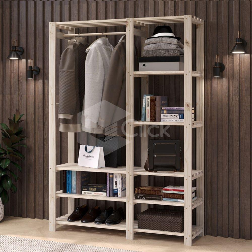 Estante Cabideiro Duplo Madeira Cabideiro | MadeiraMadeira