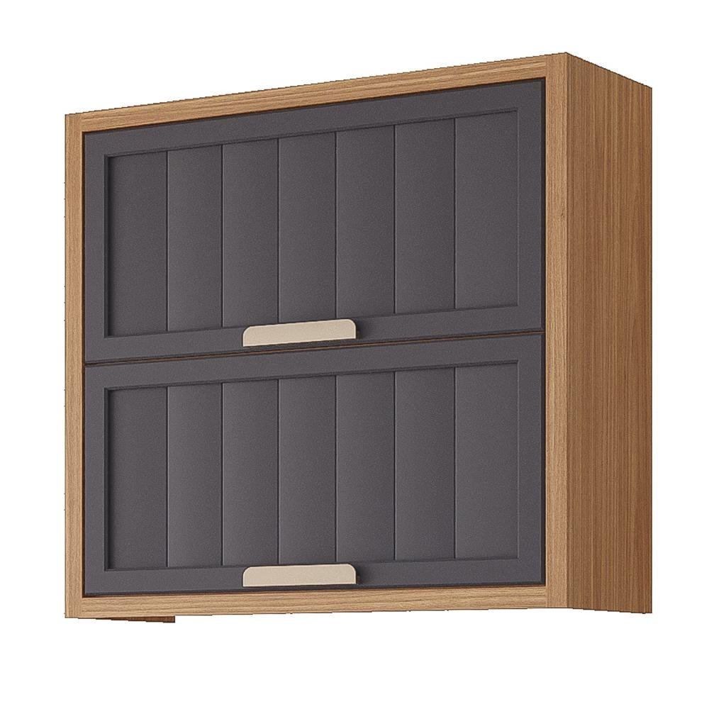 Armario Aereo Divina 80 Cm com 2 Portas Freijo/titanium | MadeiraMadeira