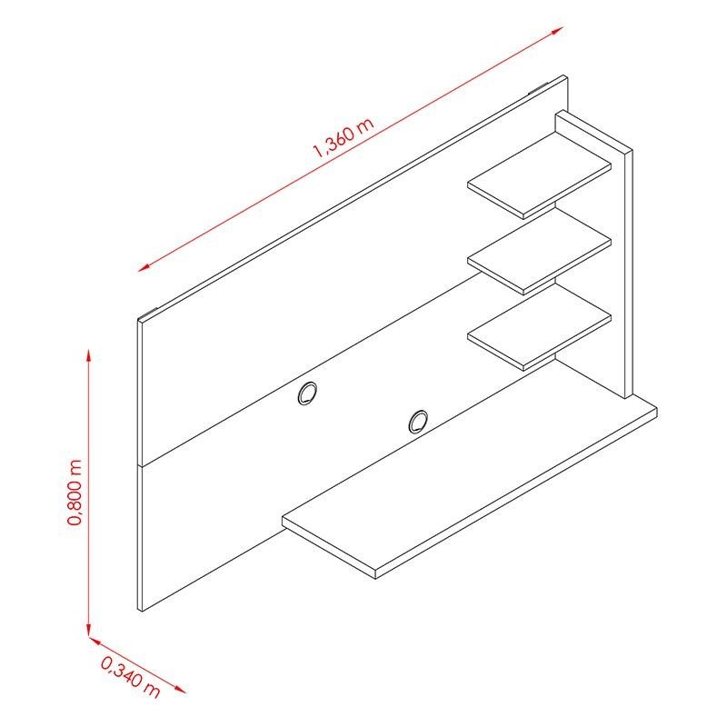Painel Suspenso Júlia para TV de Até 42" Naturale/Off White - PR Móveis ...