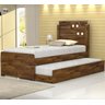 Bibox Cama Solteiro Quarto Luiza Malbec | MadeiraMadeira