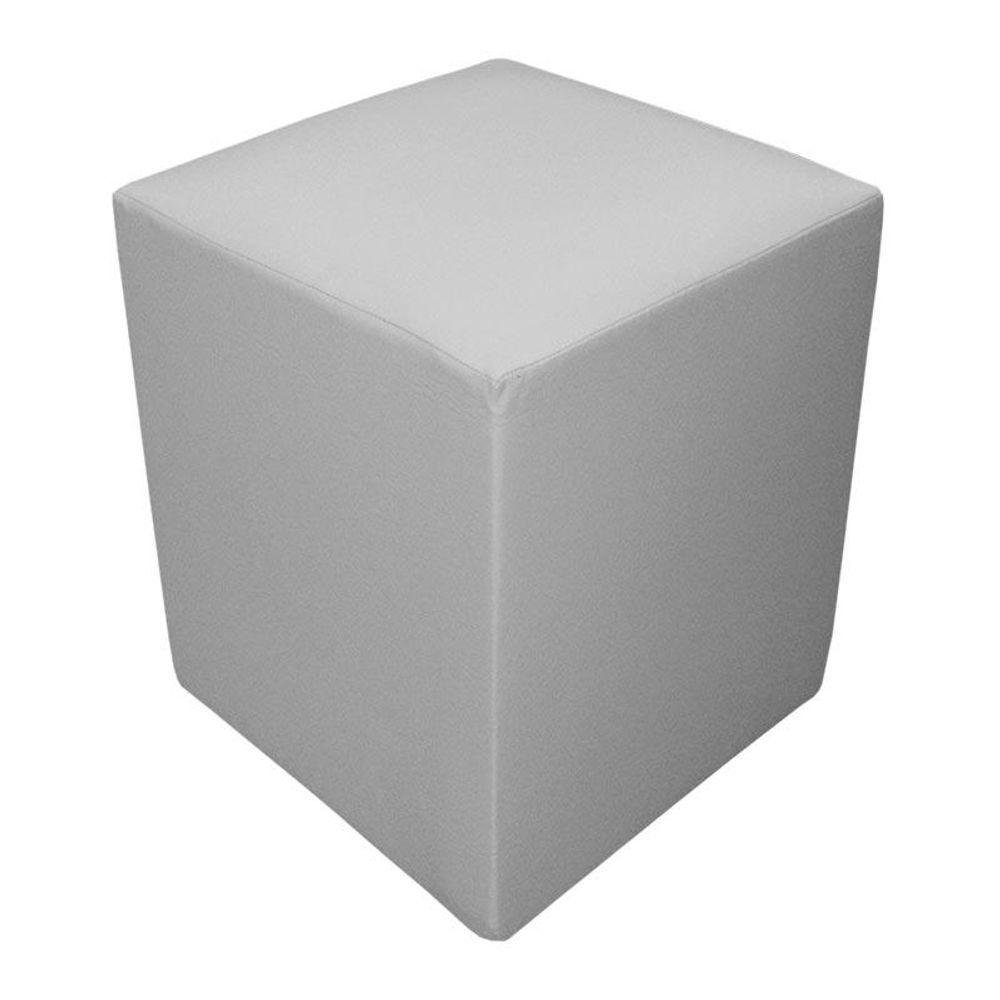 Mini Puff Pop Quadrado Em Couro Sintético Branco | MadeiraMadeira