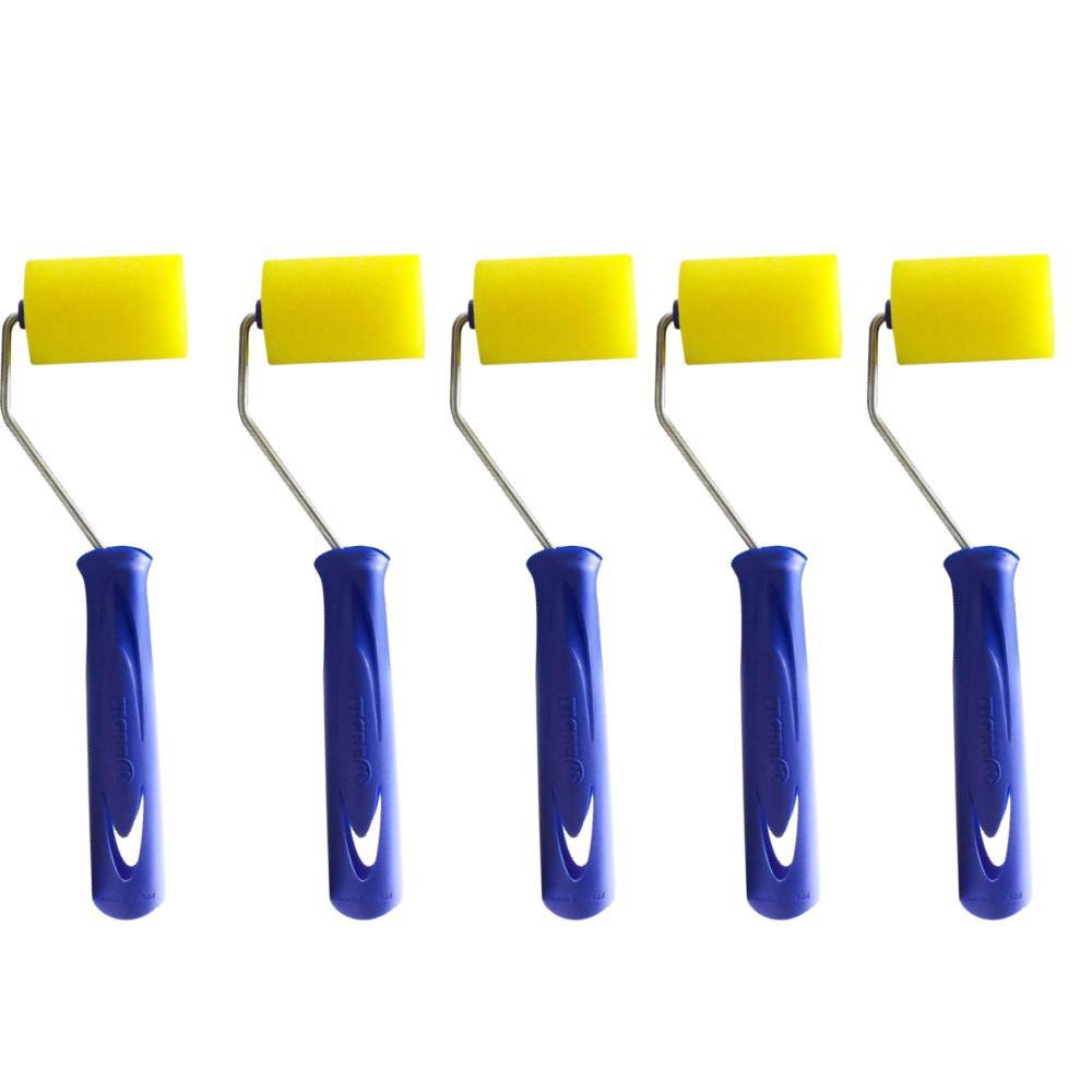 KIT 5 UNIDADES ROLO PARA PINTURA POLIESTER 5CM COM SUPORTE | MadeiraMadeira
