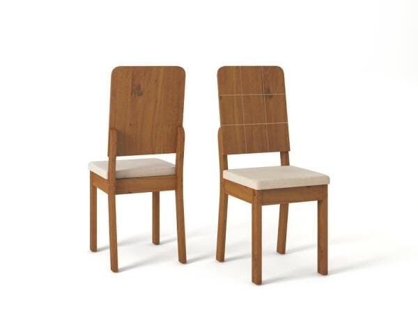 Cadeira Dama - Conjunto com 2 Cadeiras - Rustico Terrara/Linho Saara ...