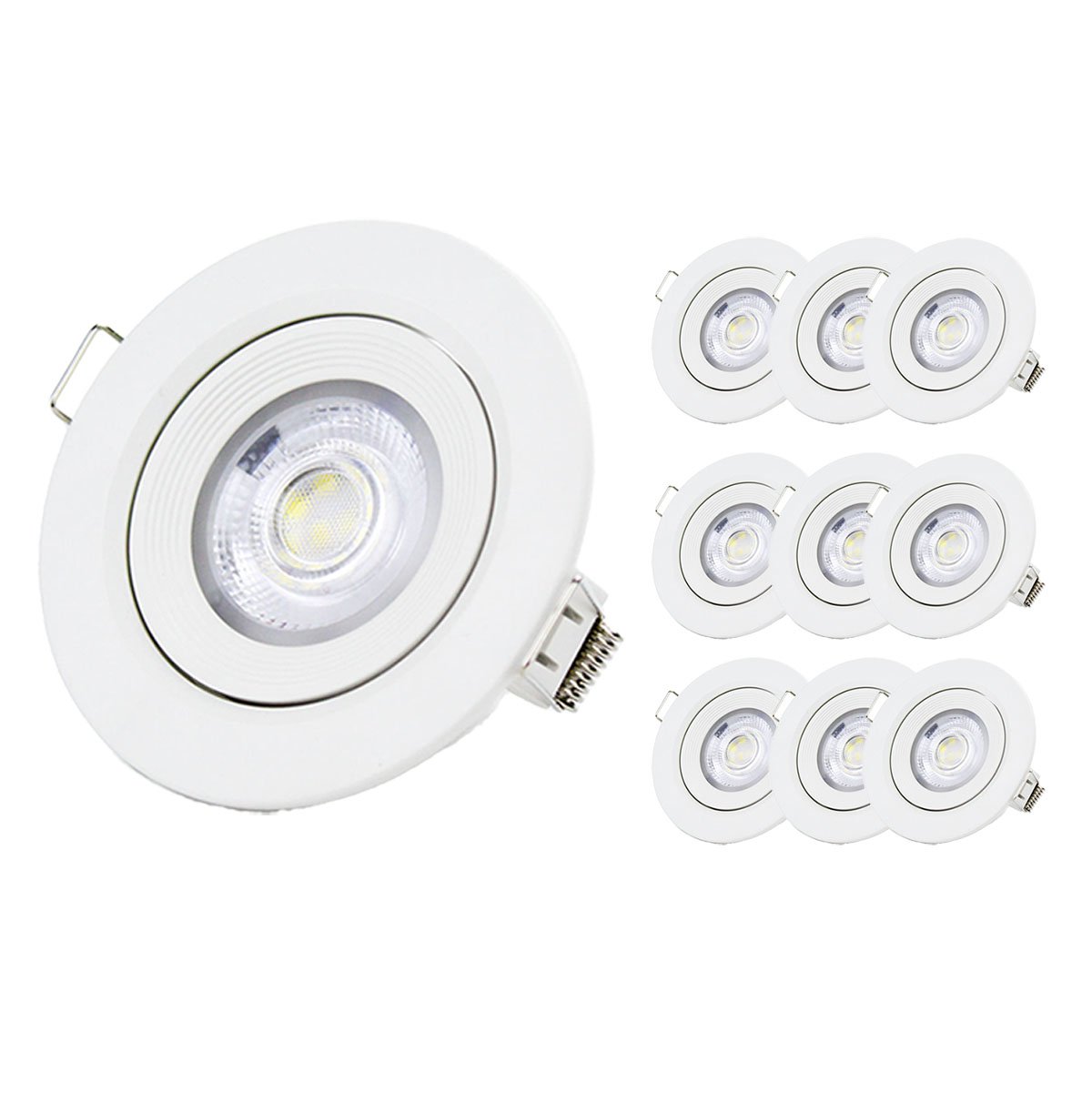 Kit 10 Luminaria Foxlux Spot Led 7W Redondo 6500K Bivolt | MadeiraMadeira