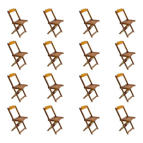 Kit 4 Jogos de Mesa com 4 Cadeiras de Madeira Dobrável 70x70 Ideal para Bar e Restaurante - Mel ...