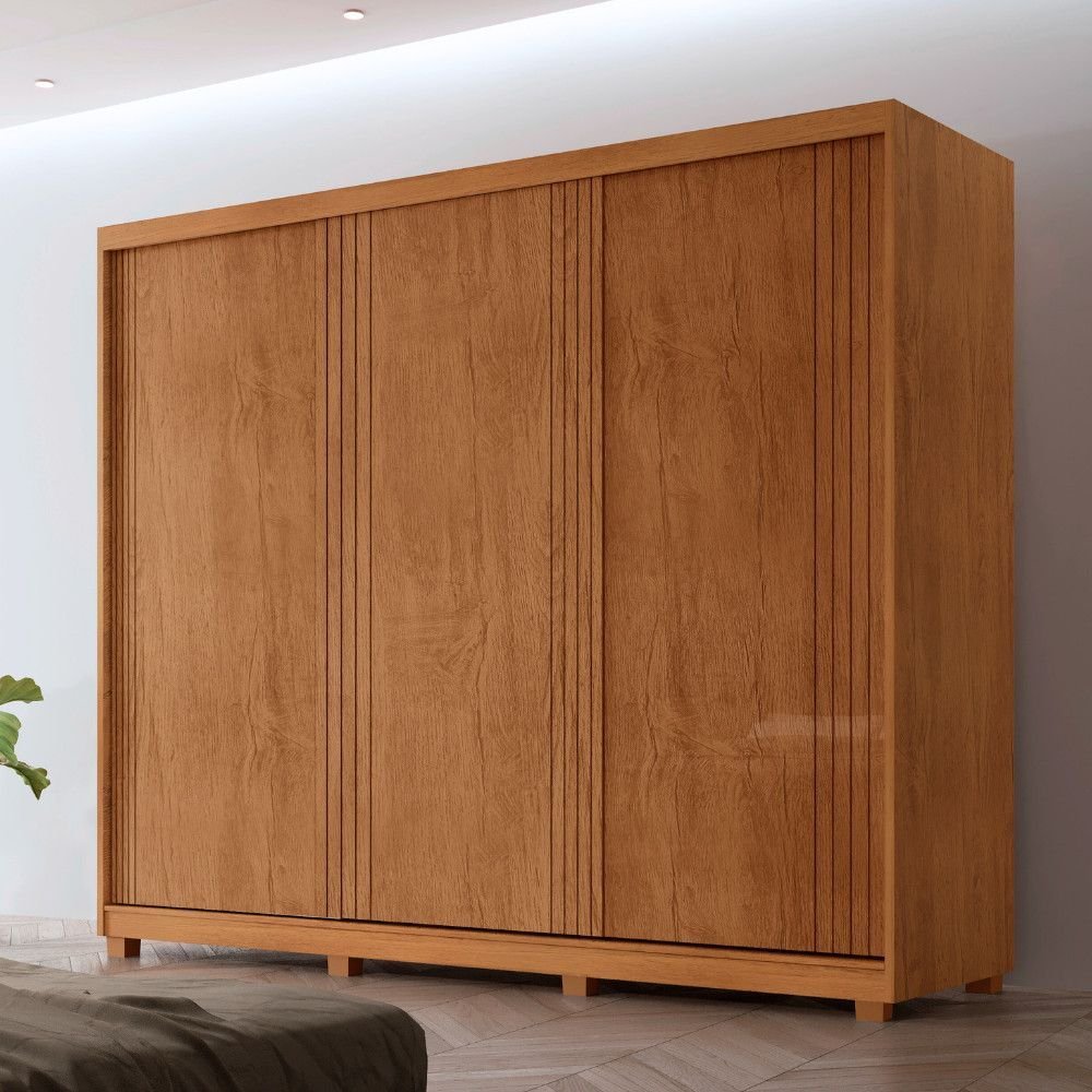 Guarda Roupa Casal Connor Mdf 3 Portas 4 Gavetas 6 Prateleiras com Pés ...