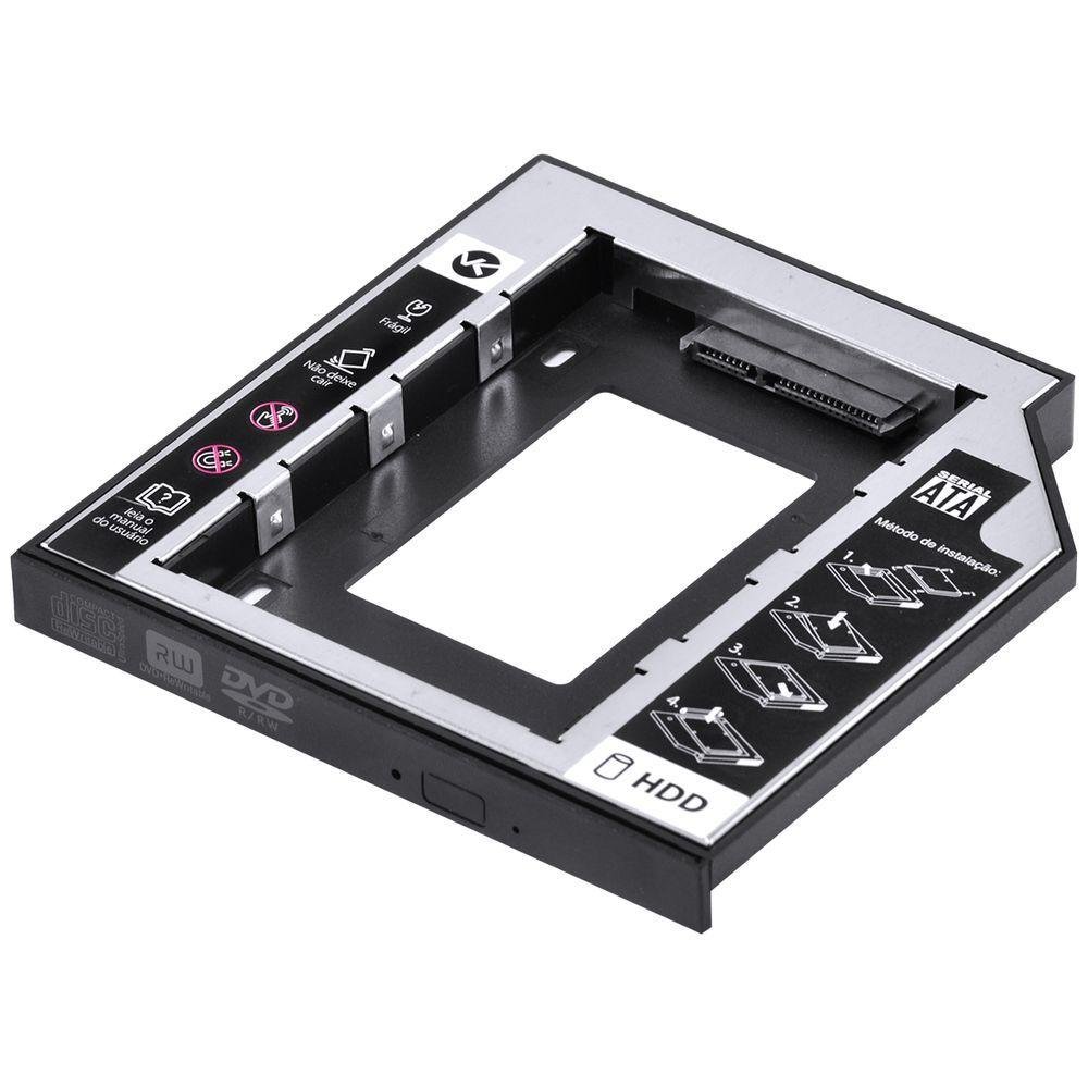 Adaptador Caddy para Hd ou Ssd Gaveta Dvd Notebook Sata 12.7mm Ac-127 | MadeiraMadeira