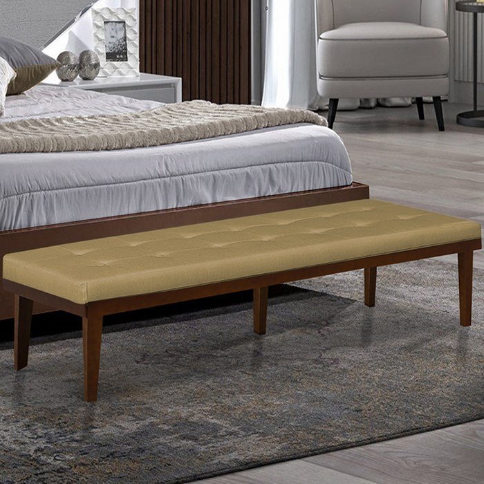 Recamier Casal Base Madeira 140x45cm Toskana Linho Bege DC | MadeiraMadeira