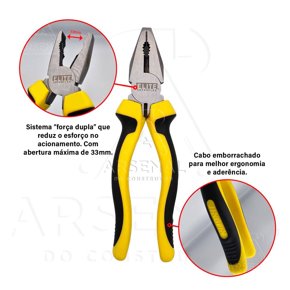 Alicate Universal 8 Polegadas Cabo Emborrachado Profissional | MadeiraMadeira