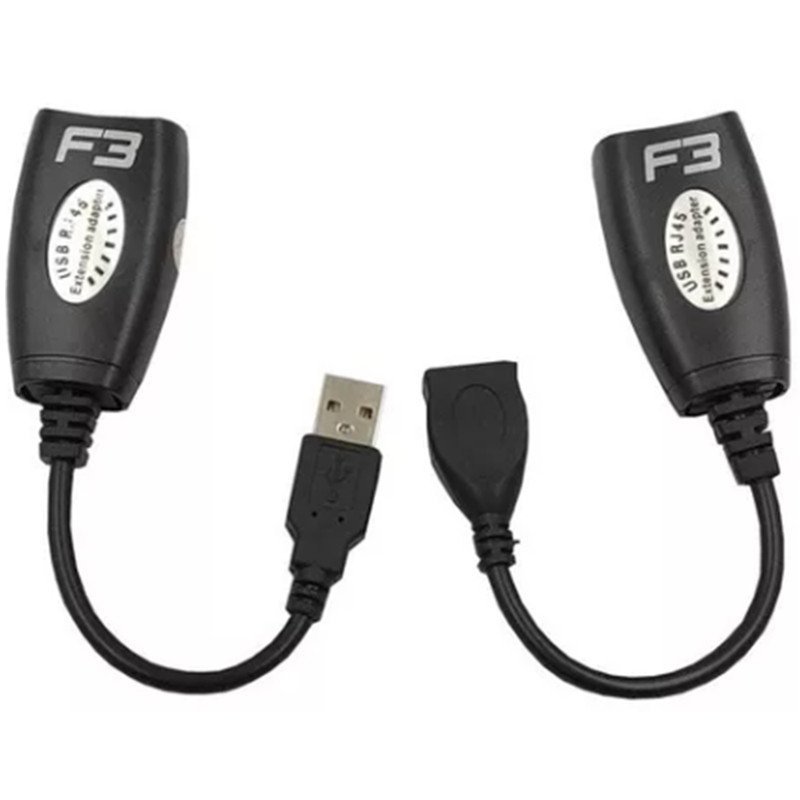 Cabo Extensor Adaptador Usb Via Cabo De Rede Rj45 Cat5 Cat6 | MadeiraMadeira