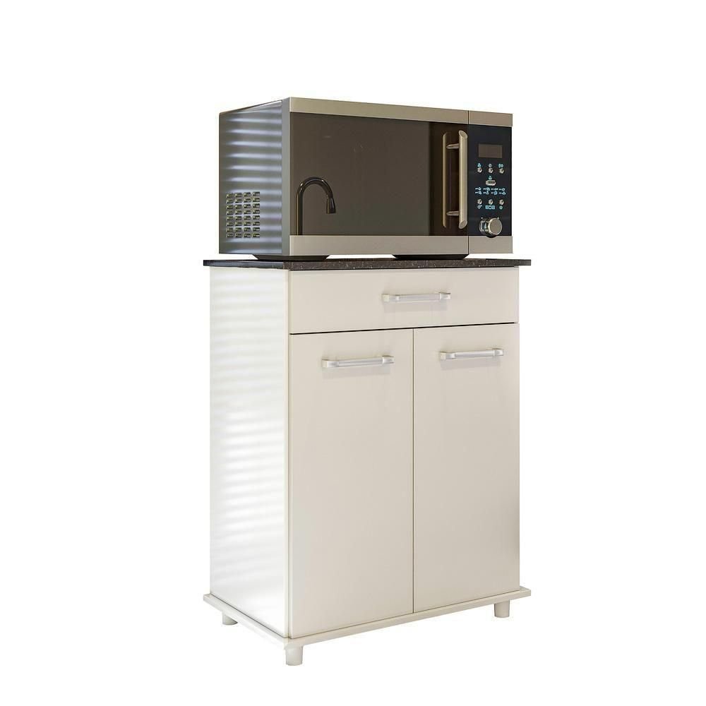 Balcão Duplo 2 Portas 1 Gaveta Moema Bco/bco Uv | MadeiraMadeira