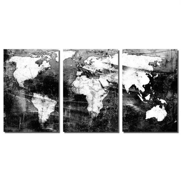 Quadros Decorativos Sala Quarto Mapa Mundi Pb | MadeiraMadeira