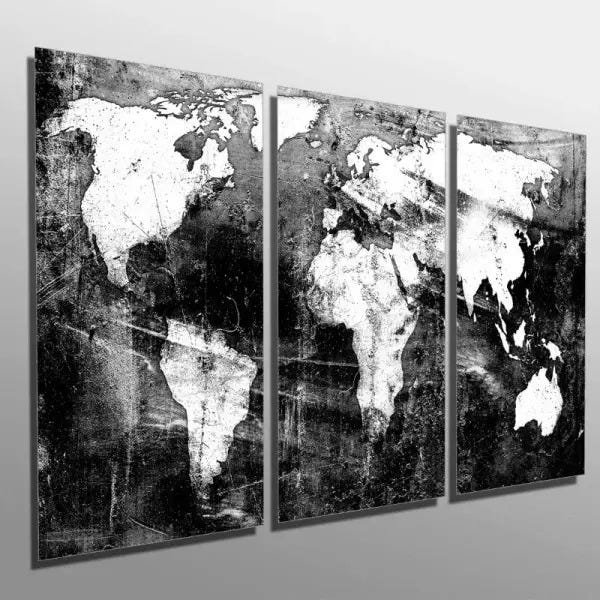 Quadros Decorativos Sala Quarto Mapa Mundi Pb | MadeiraMadeira