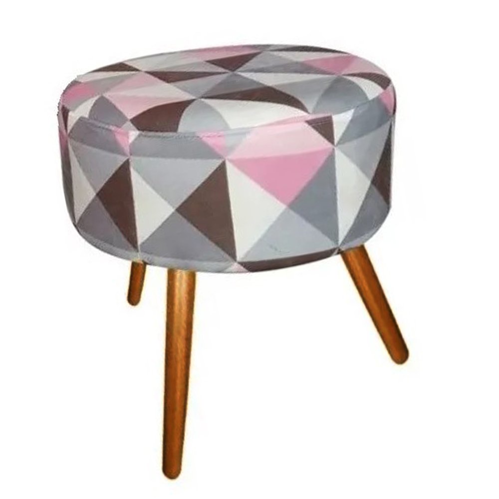 Kit 02 Puffs Banqueta Redondo Classic Suede Triangulo Rosa - DS ...