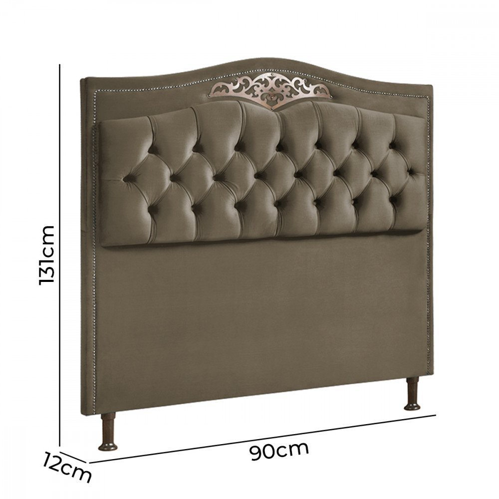 Cabeceira Holanda 0,90 para Cama Box Solteiro - Veludo | MadeiraMadeira