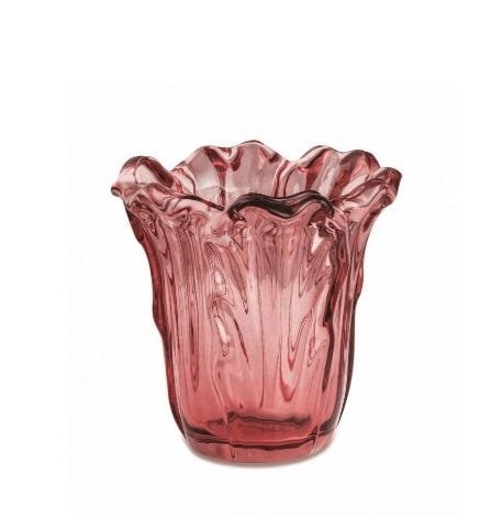 Vaso/Pote Marsala Decorativo de Vidro Rosa e Lílas para Flor ...