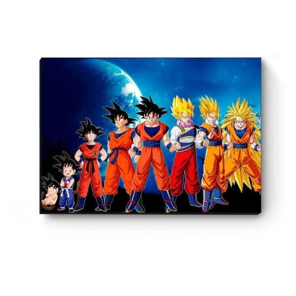 Quadro decorativo MDF Dragon Ball Goku Evolution | MadeiraMadeira