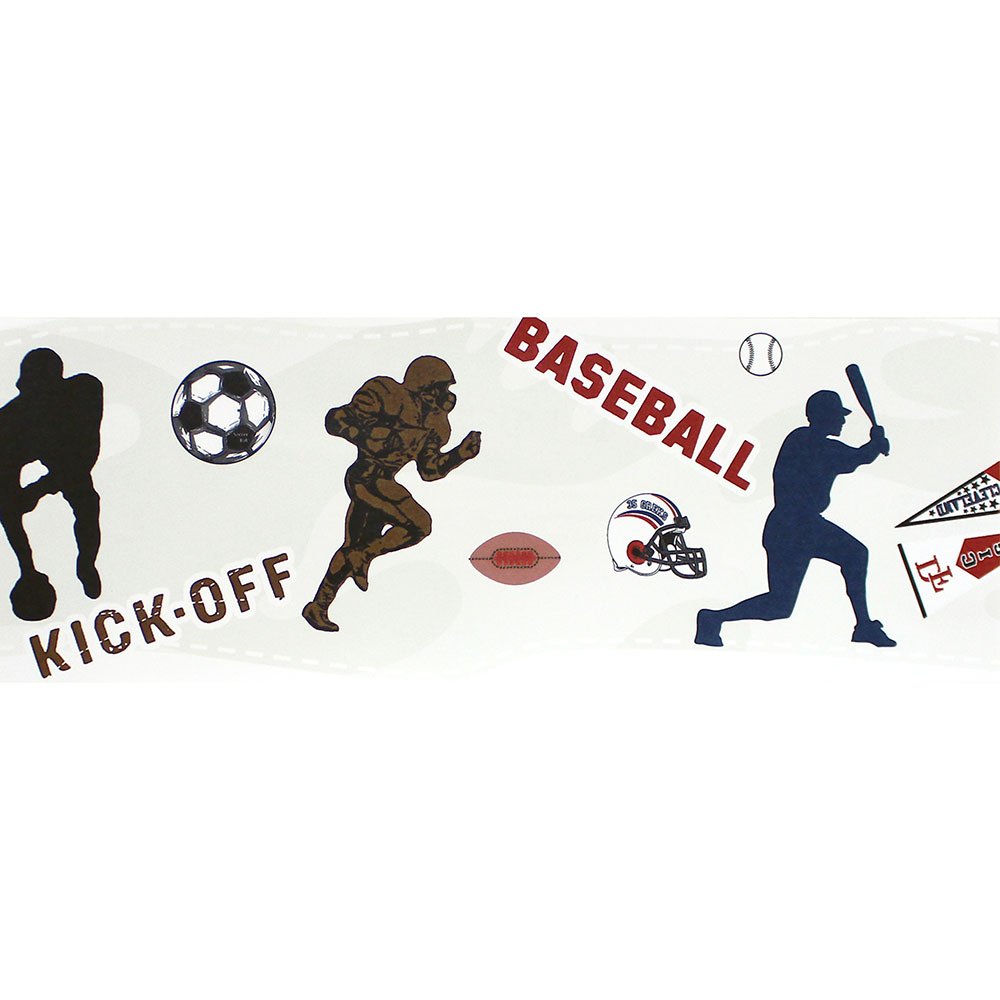 Faixa de Parede All Kids Esporte Fundo Gelo 2915304 - Rolo: 5m X 17,7cm ...