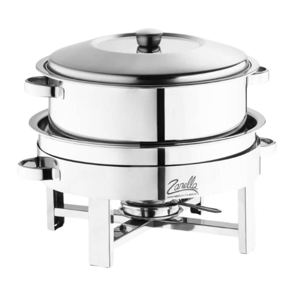Rechaud Redondo 8,5l Gastronômico Banho Maria Aço Inox Buffet Eventos ...