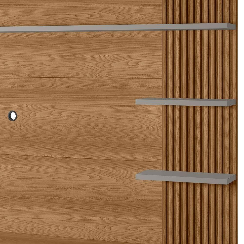 Painel Suspenso Home Ripado Ibarra 203cm para Tv até 65 Amêndo/titânio ...