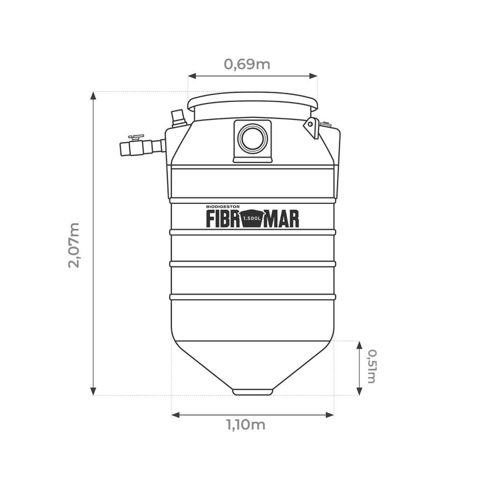 Fossa Séptica Biodigestor 1500 litros/dia - Fibromar | MadeiraMadeira
