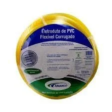 Eletroduto Corrugado Amarelo 25mm x 50 Metros Amanco | MadeiraMadeira