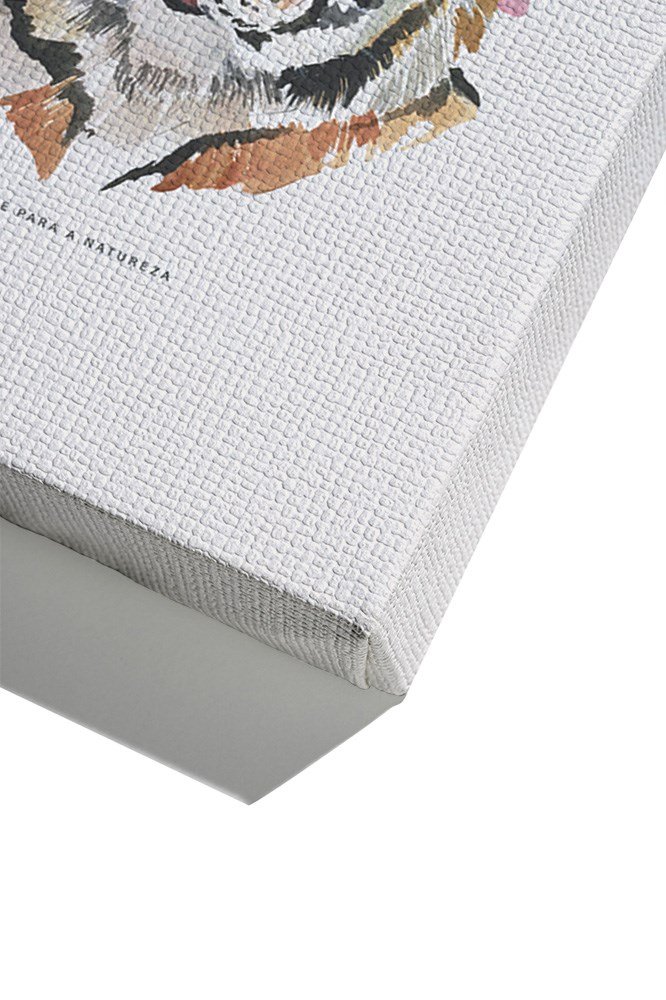 Quadro em Canvas Aqui há Paz Bege e Rosa 35x20 - Bege 20x35 cm ...