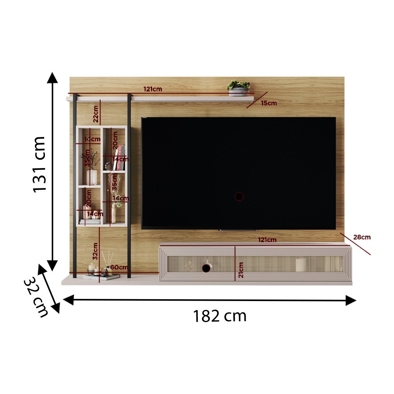 Painel Autêntico JCM Movelaria para TV de até 60 Polegadas PAINEL ...