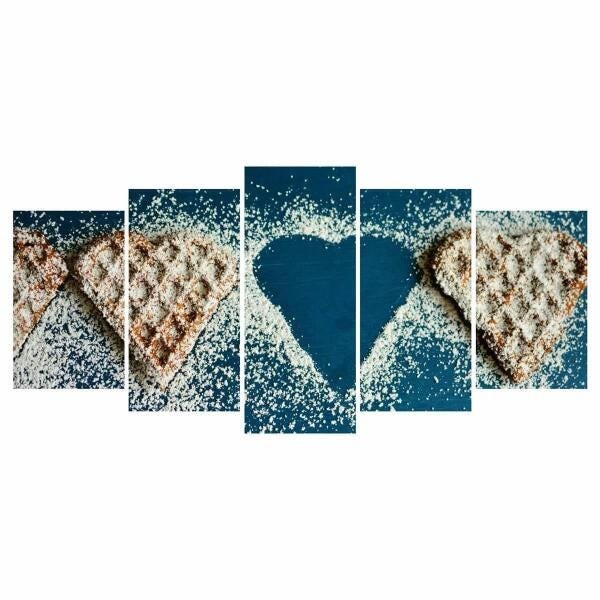 Quadro Waffle Coração Para Restaurante Padarias Mosaico 2 | MadeiraMadeira