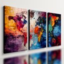 Kit3 Quadro Decorativo Mapa Mundi Países Geografia Colorido 28x20cm ...
