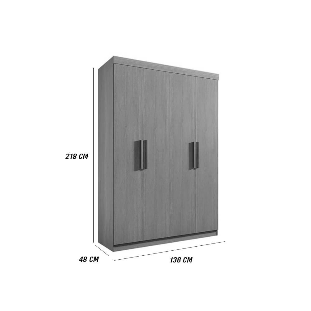 Guarda Roupa Colibri Solteiro 4 Portas 3 Gavetas D Doro Cor Branco ...