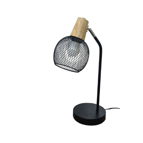 Abajur Bivolt, Em Ferro E Madeira Alfacell E27 | MadeiraMadeira