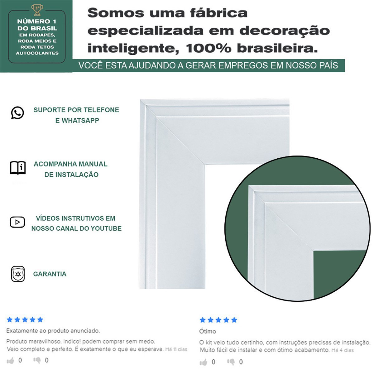 Rodapé de EVA Flexível Autocolante 10cm x 1cm Rp 16 (valor por metro ...