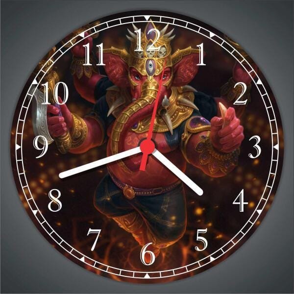 Relógio De Parede Lord Ganesha Deuses Hindu Templos | MadeiraMadeira