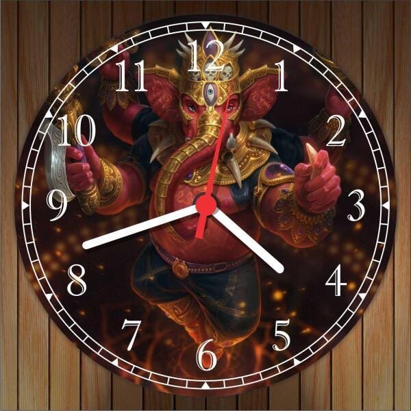 Relógio De Parede Lord Ganesha Deuses Hindu Templos | MadeiraMadeira